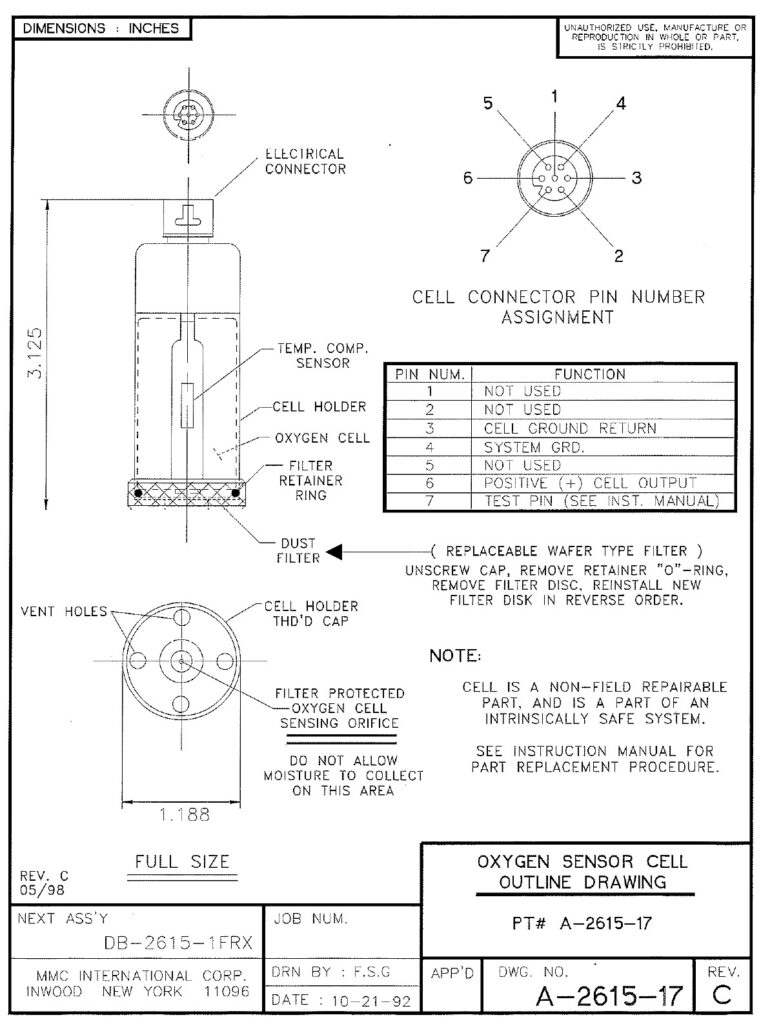 Mmc Oxygen Level Sensor Gauging Tape Model D-2615-11